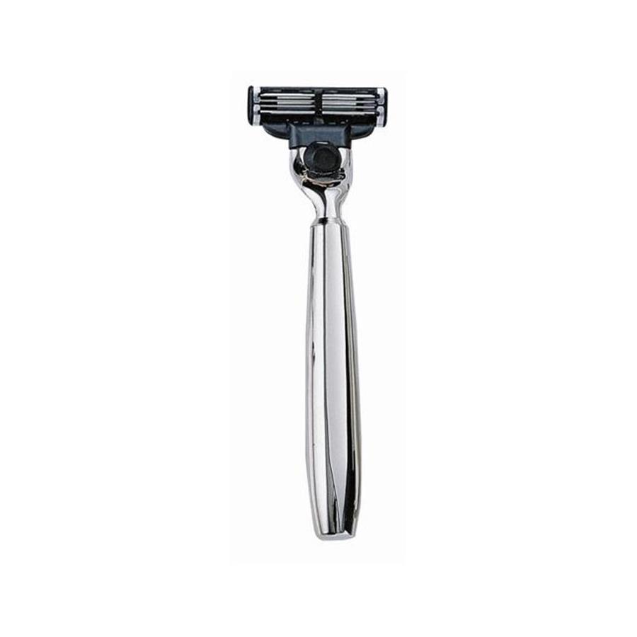 Shaver “Mach 3” Razor with Metal Handle, Silver, Shiny by ERBE ️ Buy ...